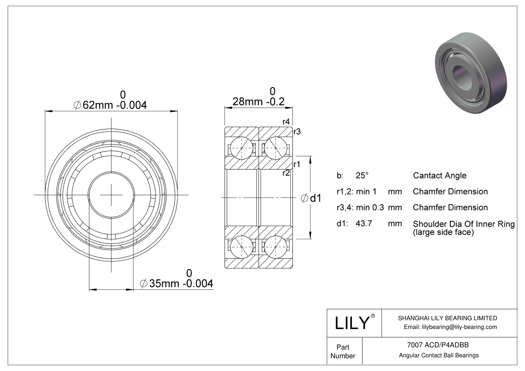 7007 ACD/P4ADBB | Super Precision Angular Contact Ball Bearings - SKF ...
