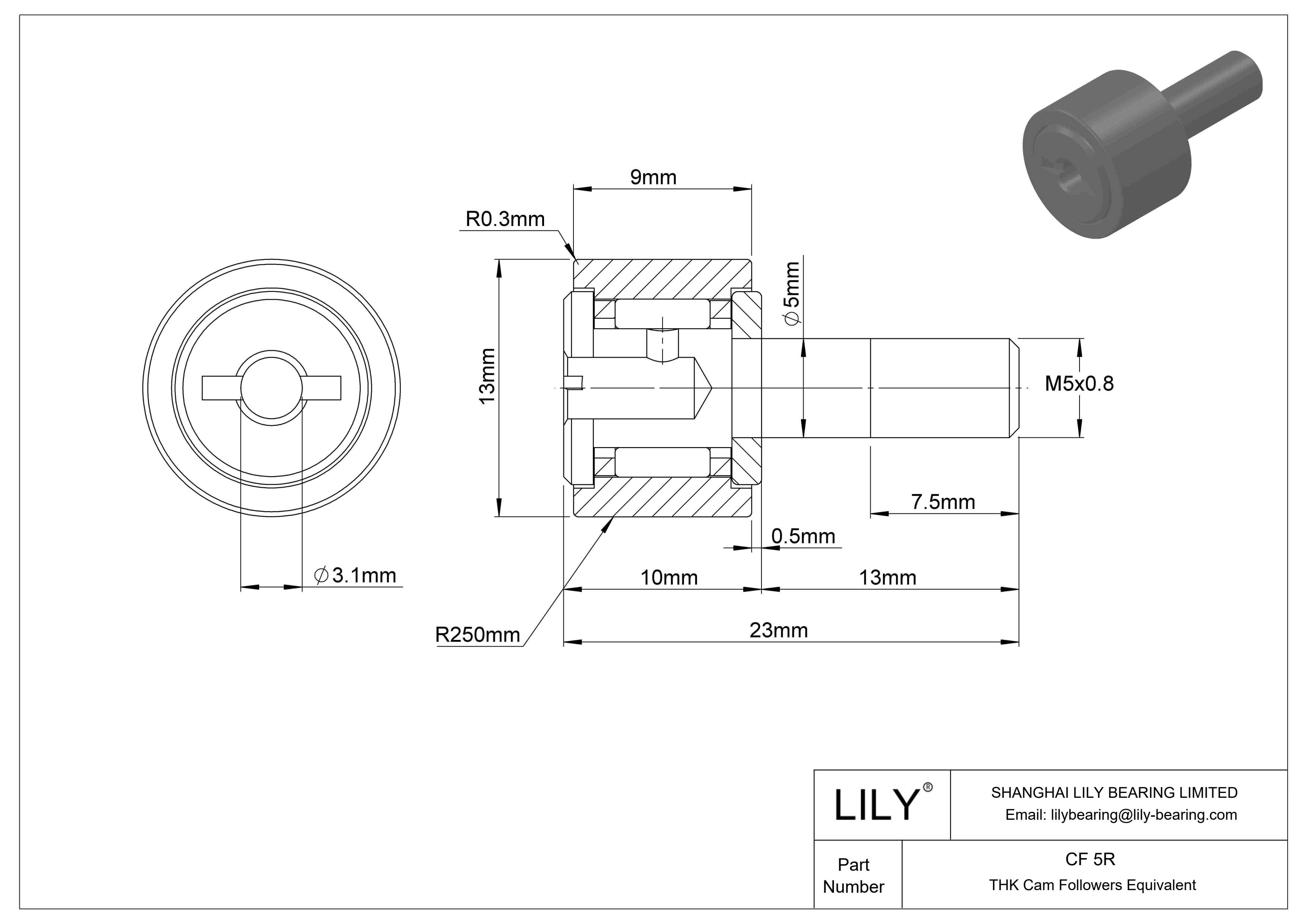 CF 5R | Stud Cam Follower - THK | LILY Bearing