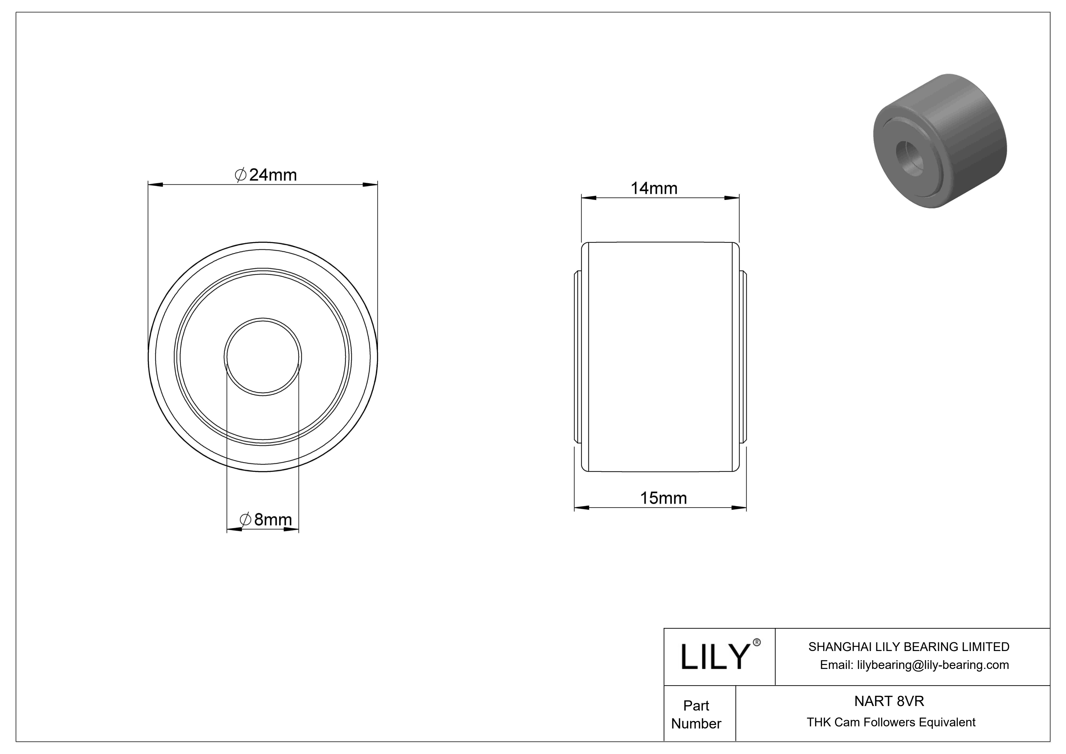 NART 8VR | Yoke Cam Follower - THK | LILY Bearing