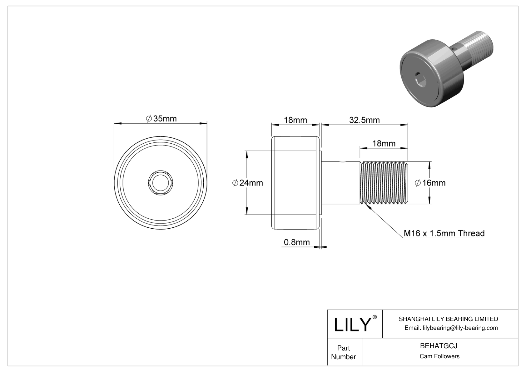 1470T629 | Stud Cam Follower | LILY Bearing