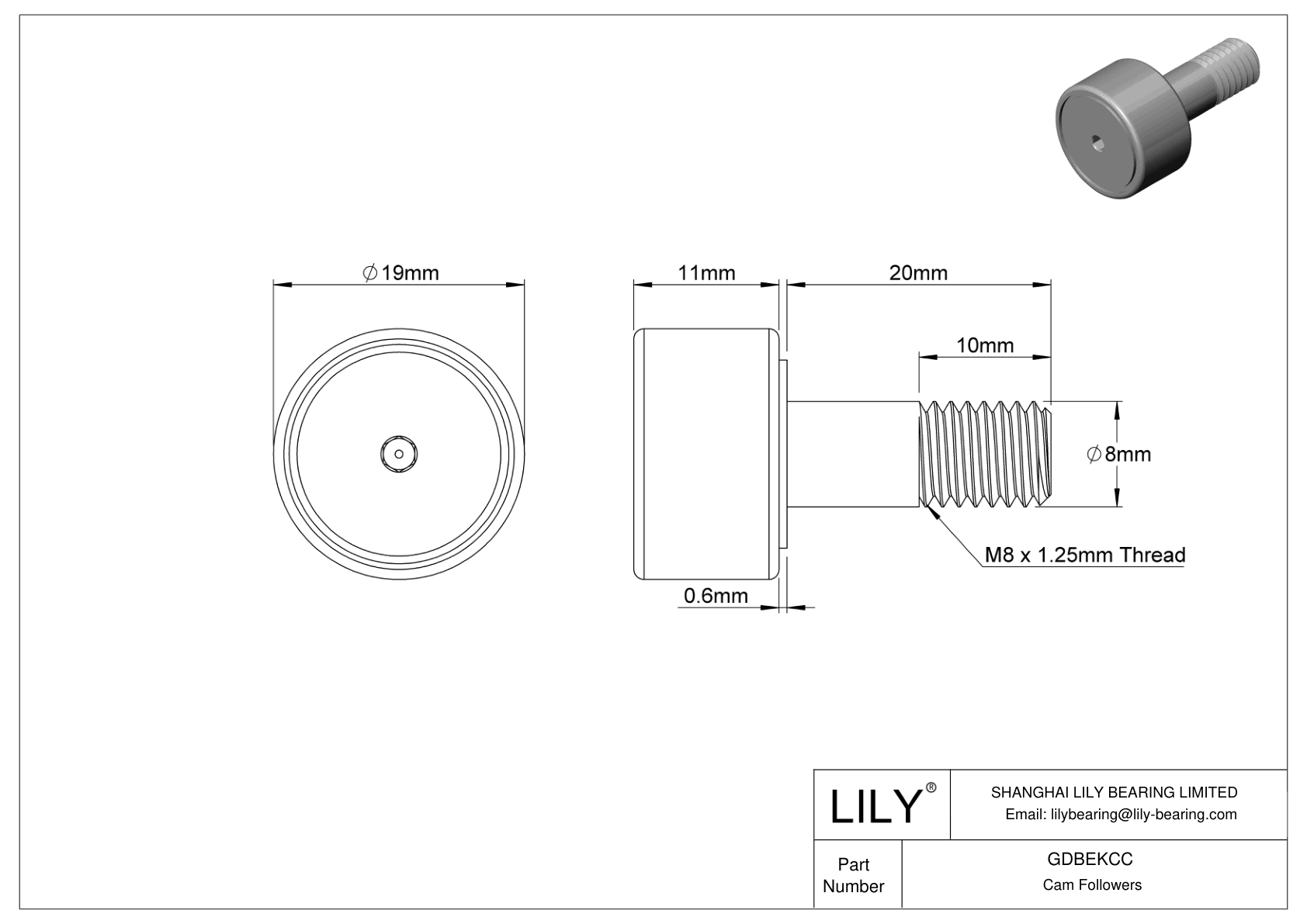 6314K22 | Stud Cam Follower | LILY Bearing