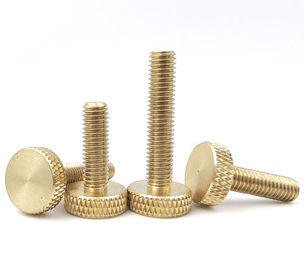 95488A194 | Brass Low-ProfileKnurled-Head Thumb Screws | Lily Bearing