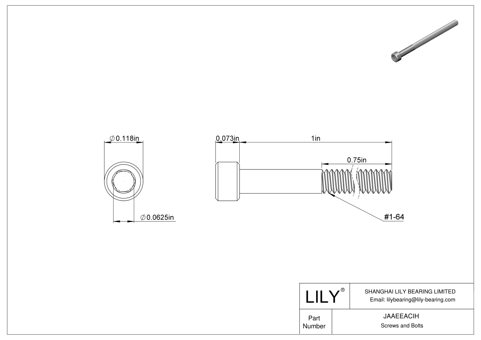 90044A287 | Alloy Steel Socket Head Screws | LILY Bearing