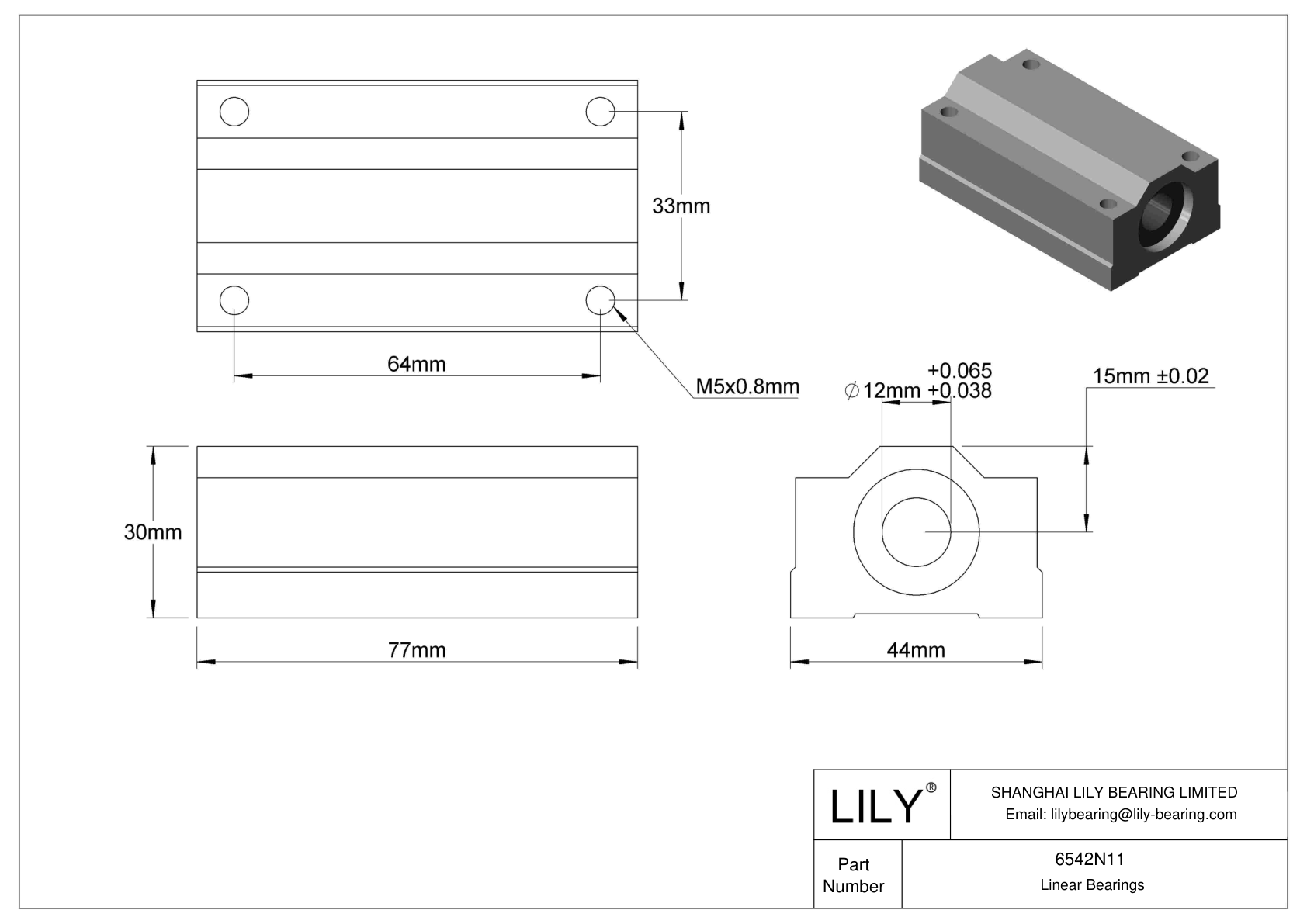 6542N11 | High-Load Mounted Linear Sleeve Bearings | Lily Bearing