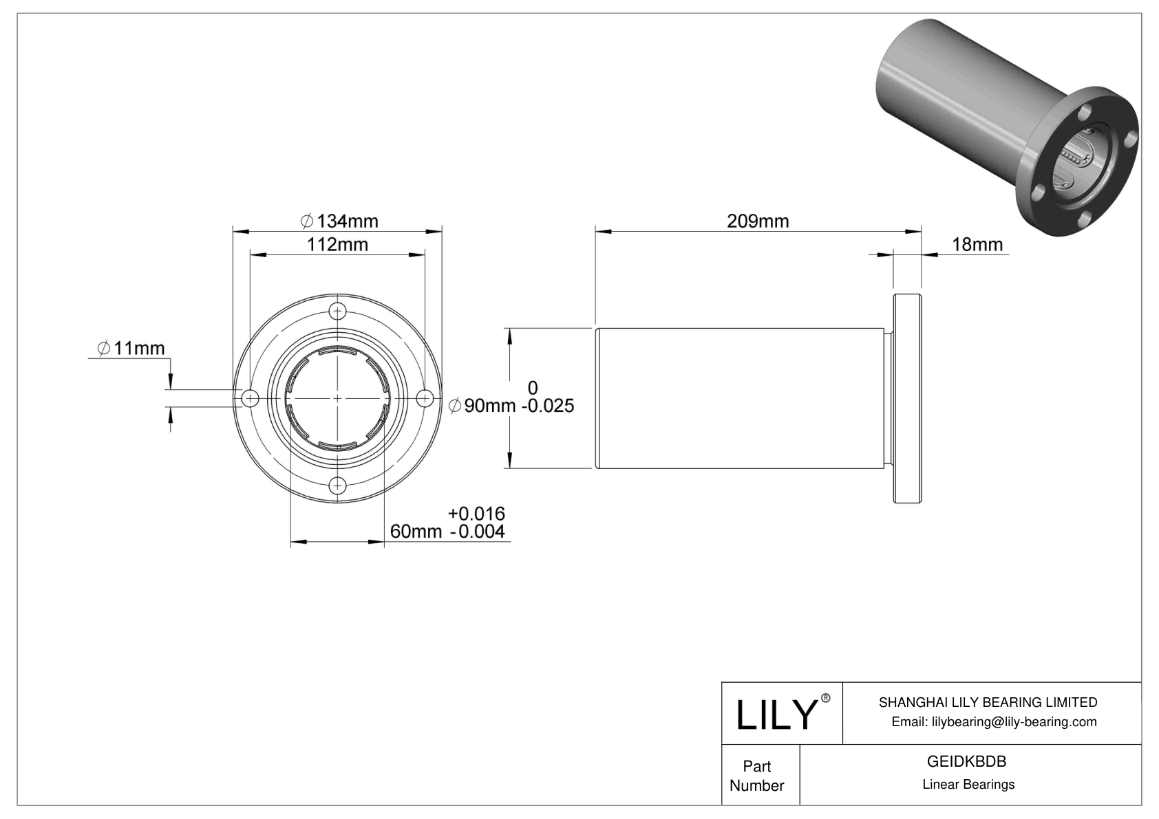 6483K131 | Flange-Mounted Linear Ball Bearings | LILY Bearing