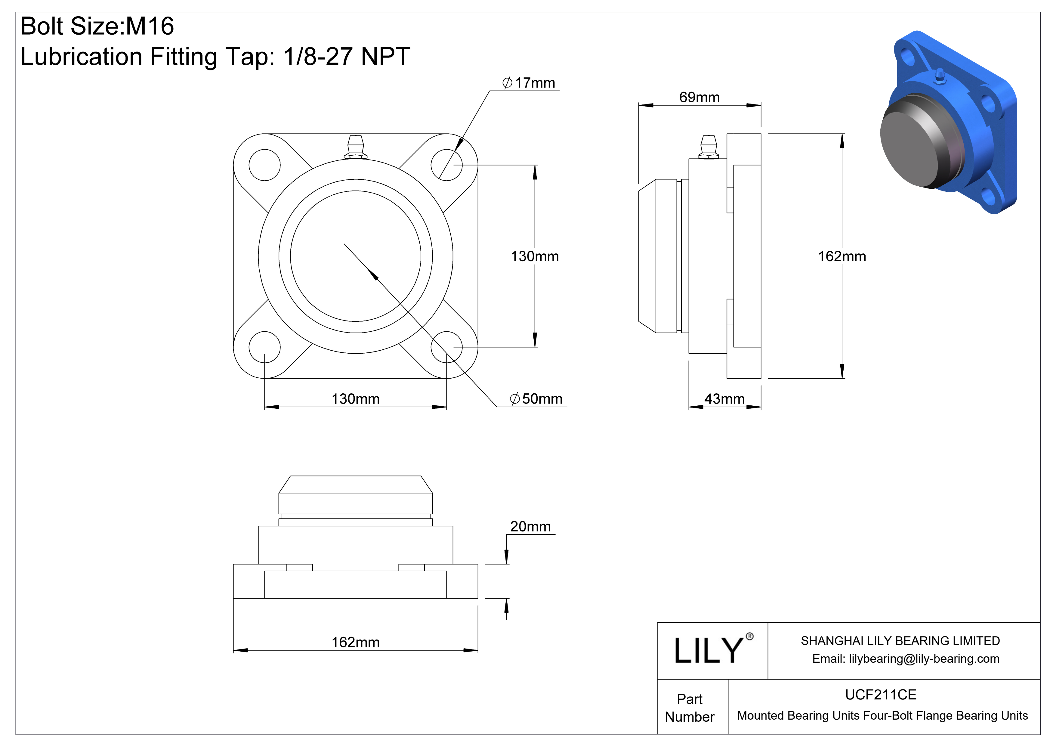 UCF211CE | Mounted Bearing Units Four-Bolt Flange Bearing Units - AMI ...
