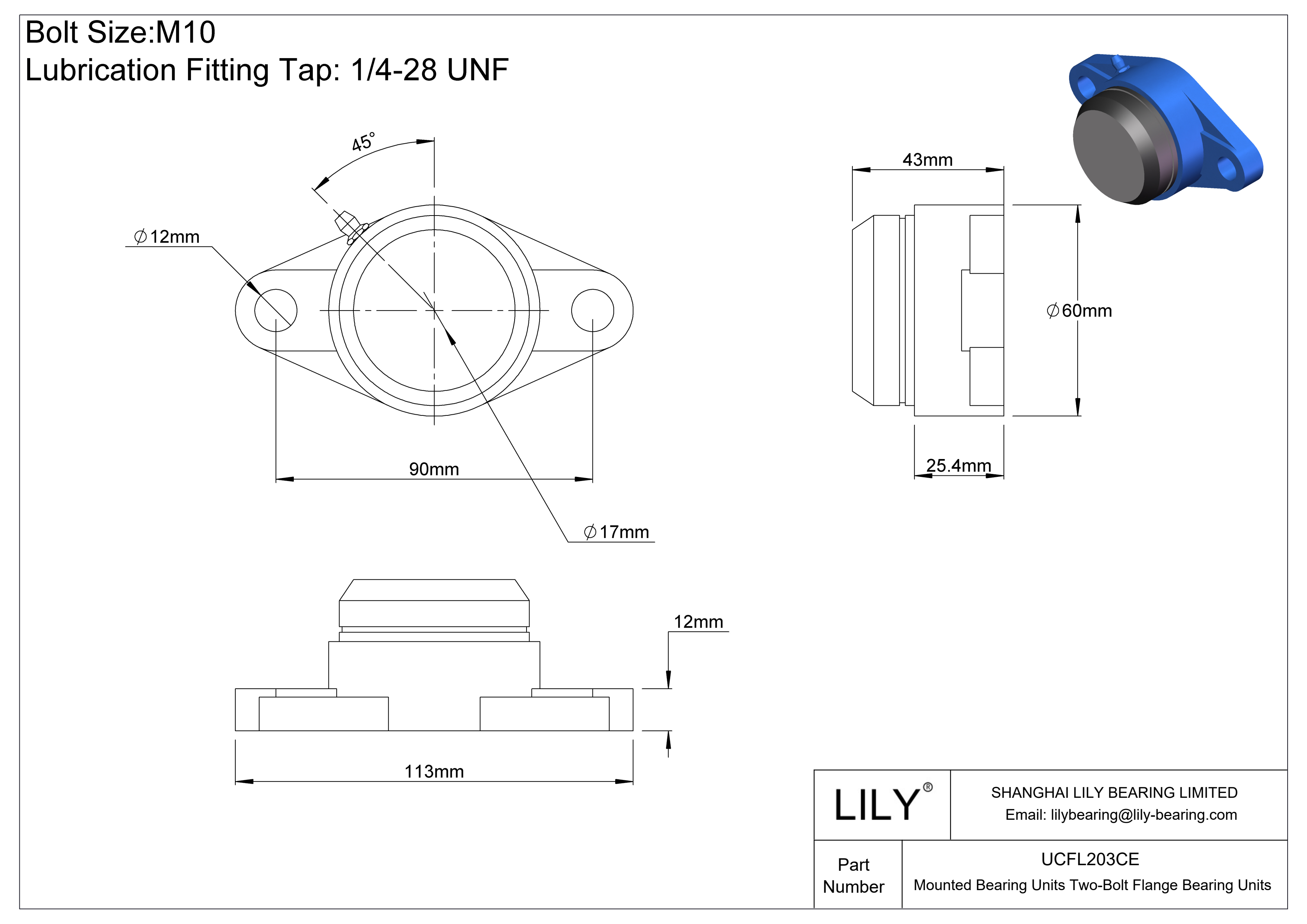 UCFL203CE | Mounted Bearing Units Two-Bolt Flange Bearing Units - AMI ...