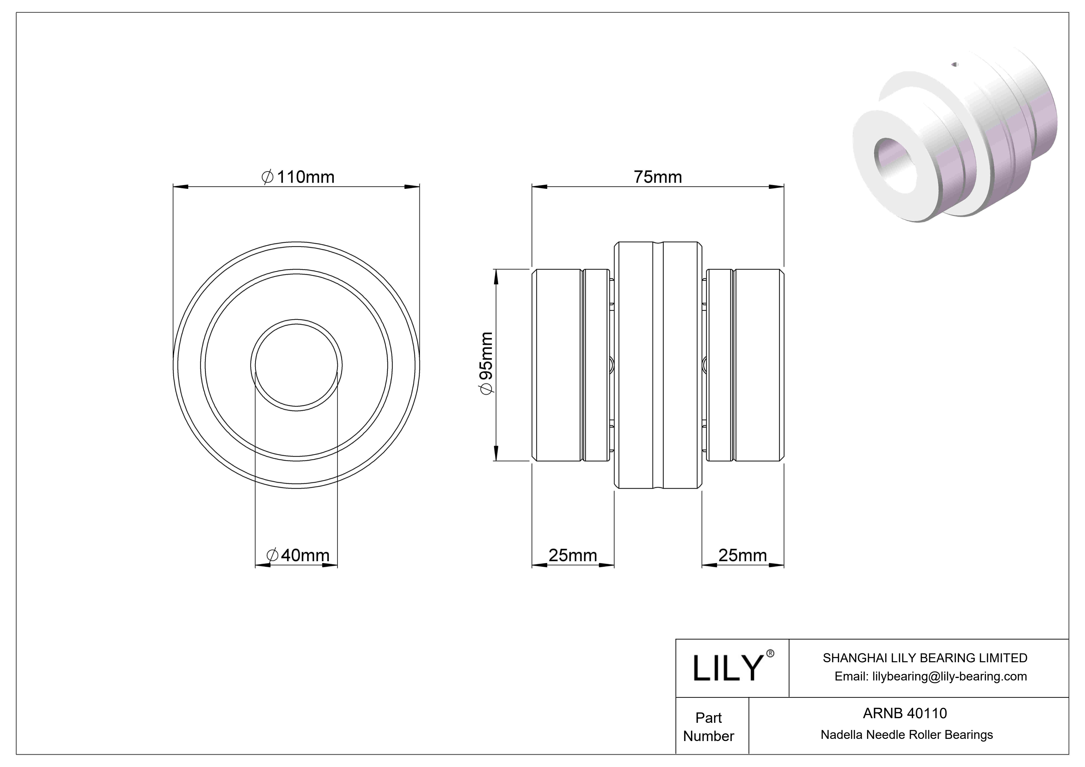 ARNB 40110 | Nadella Needle Roller Bearings | LILY Bearing