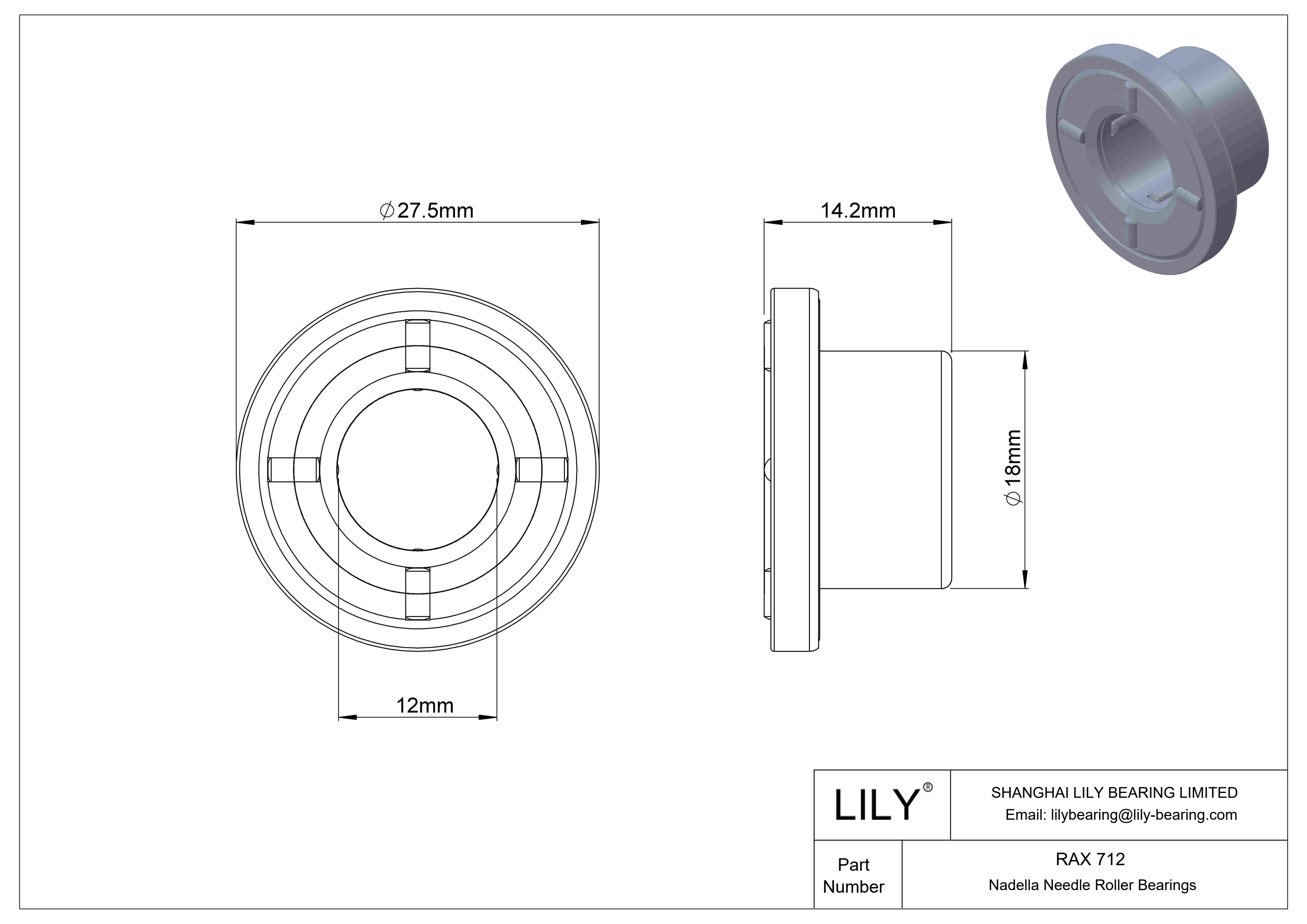 RAX 712 | Combined Needle Roller Bearings - Nadella | LILY Bearing
