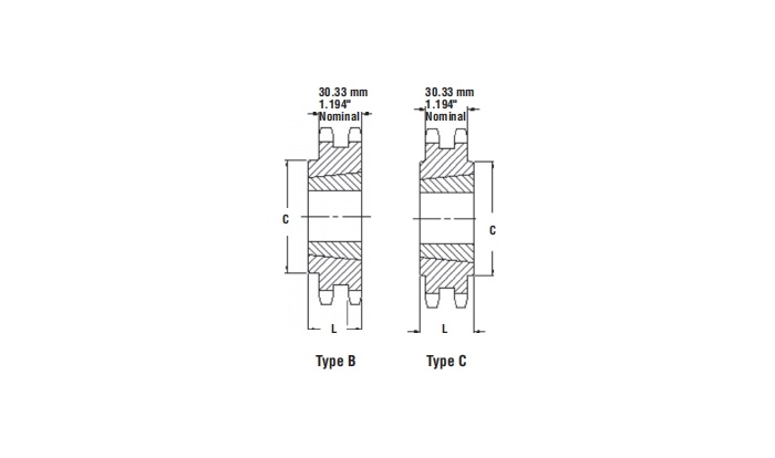 D12BTB32 | ISO - 12B-2, METRIC 60-2 - 0.750" (19.05 MM) PITCH, DUPLEX ...