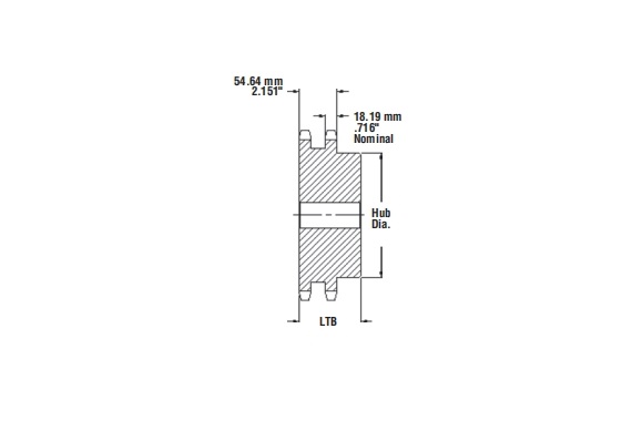 D20B24 | ISO - 20B-2, METRIC 100-2 - 1.250" (31.75MM) PITCH, DUPLEX ...